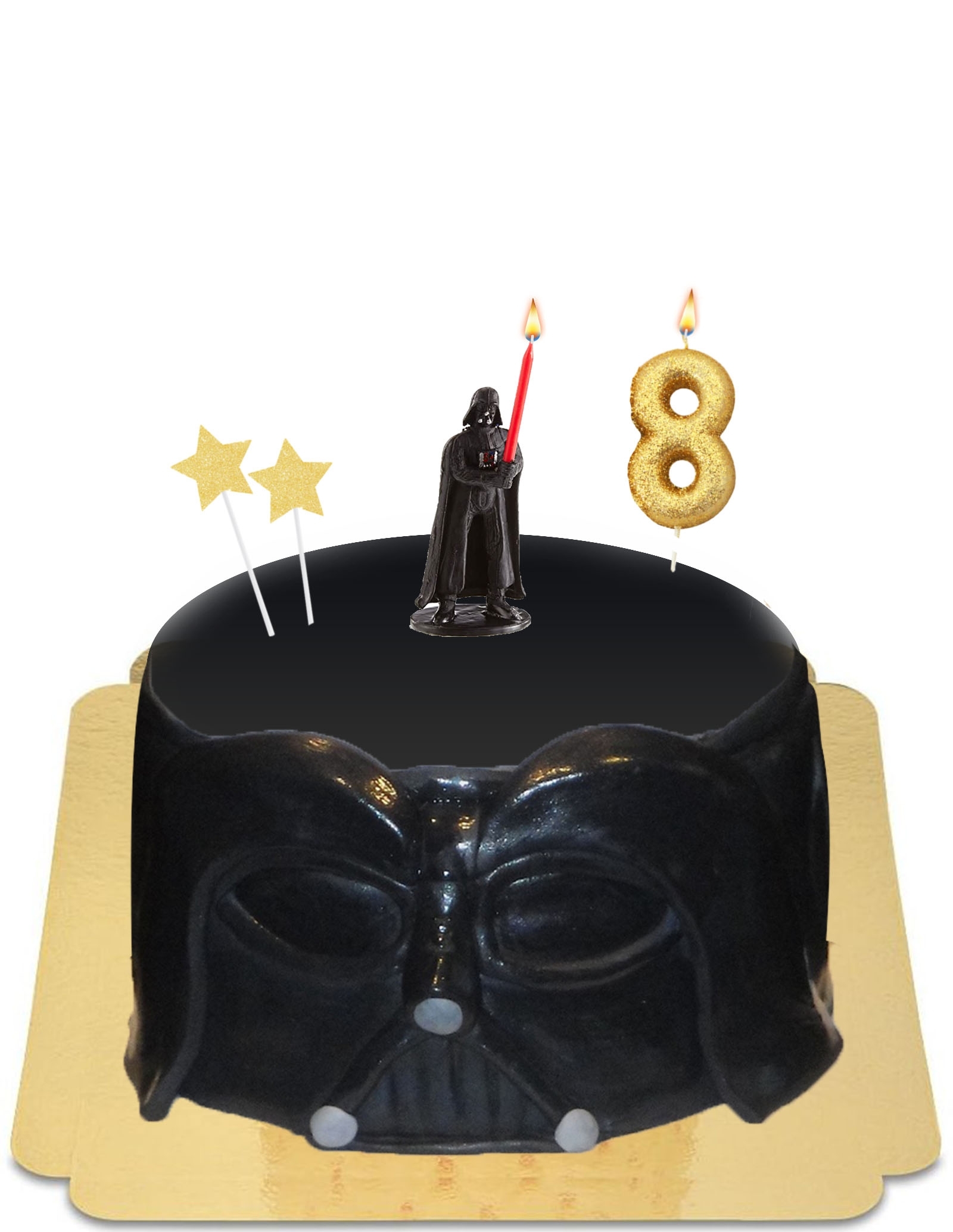 Star Wars Darth Vader cake met vegan kaars, glutenvrij