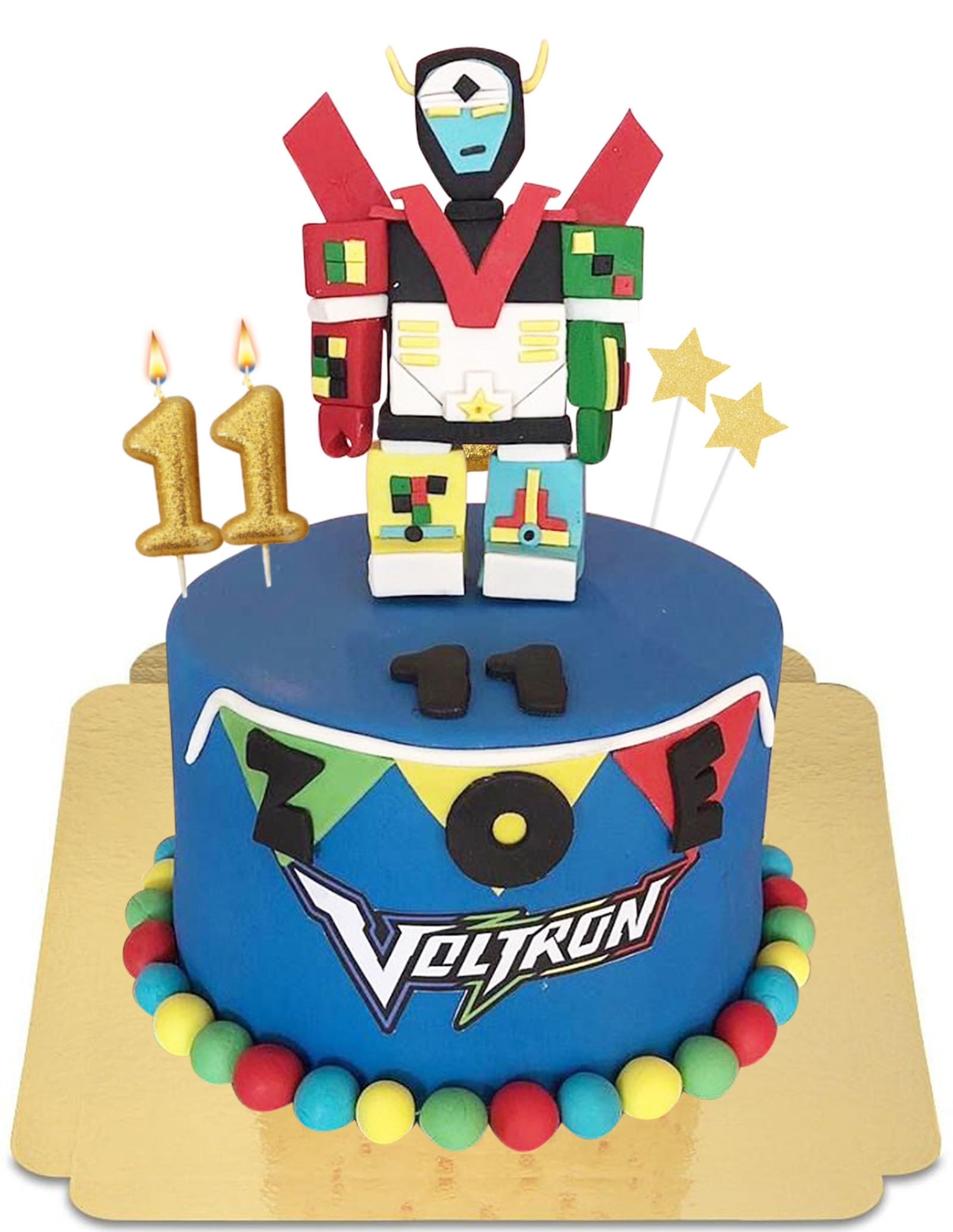 Voltron cake met vegan marsepein, glutenvrij