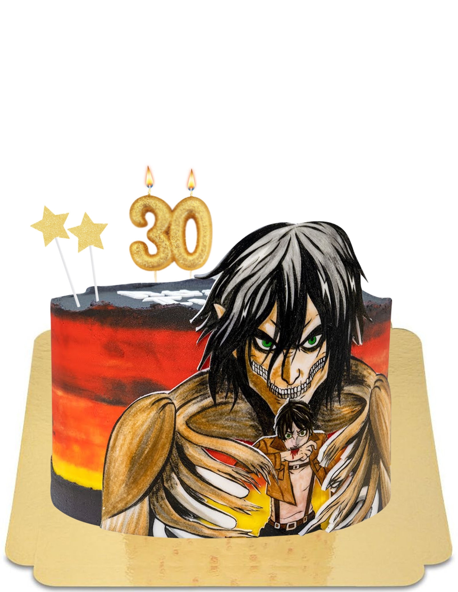 Attack on Titan Cake Shingeki no kyojin vegan, glutenvrij