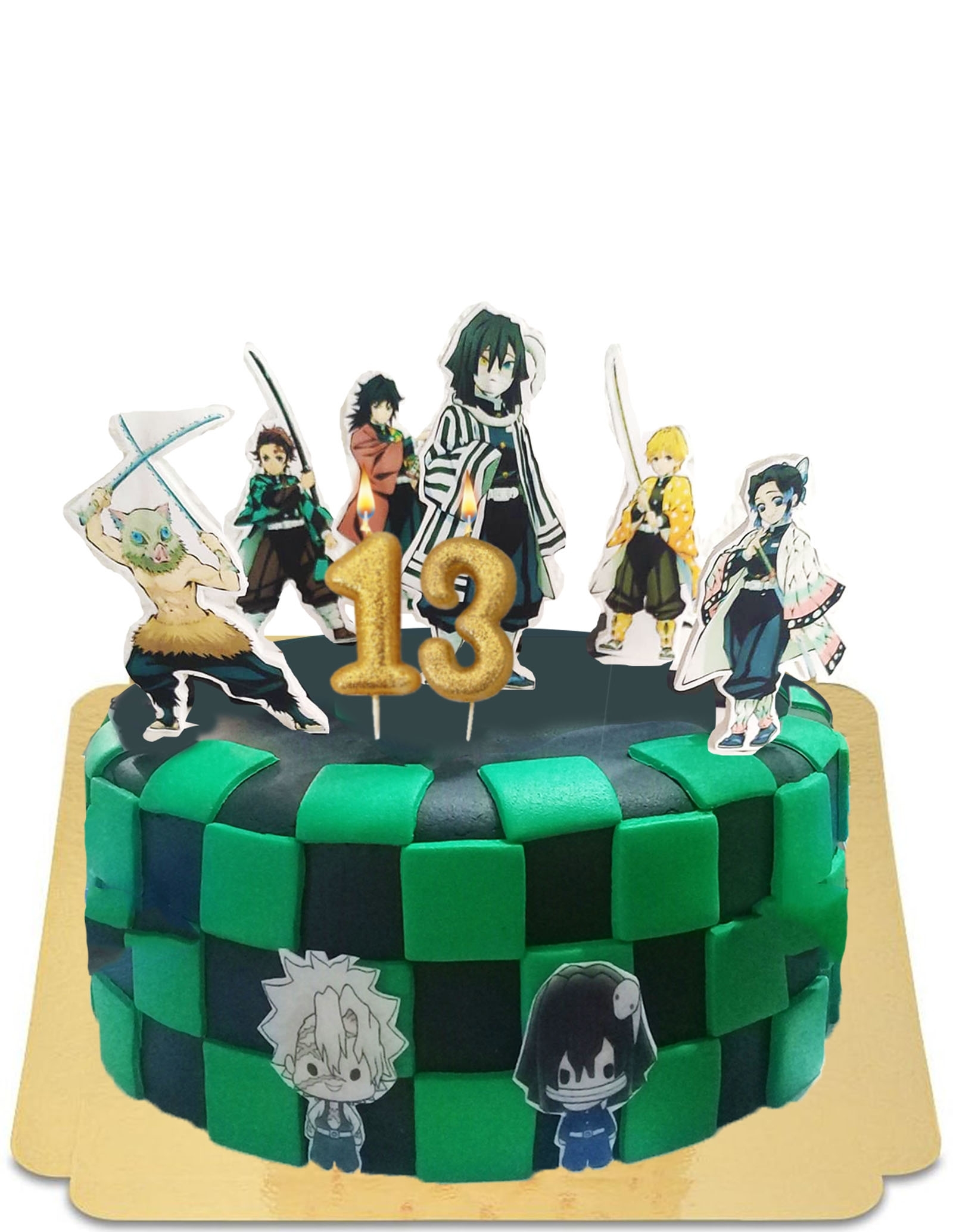 Demon slayer cake Kimetsu no yaiba vegan, glutenvrij